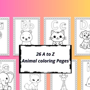 Alphabet Animal Coloring Book- Animal and Alphabet Tracing- Instant ...