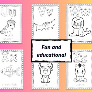 Alphabet Animal Coloring Book- Animal and Alphabet Tracing- Instant ...
