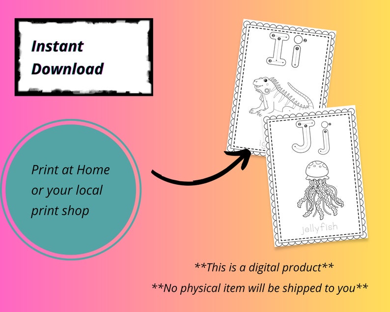 Alphabet Animal Coloring Book- Animal and Alphabet Tracing- Instant ...