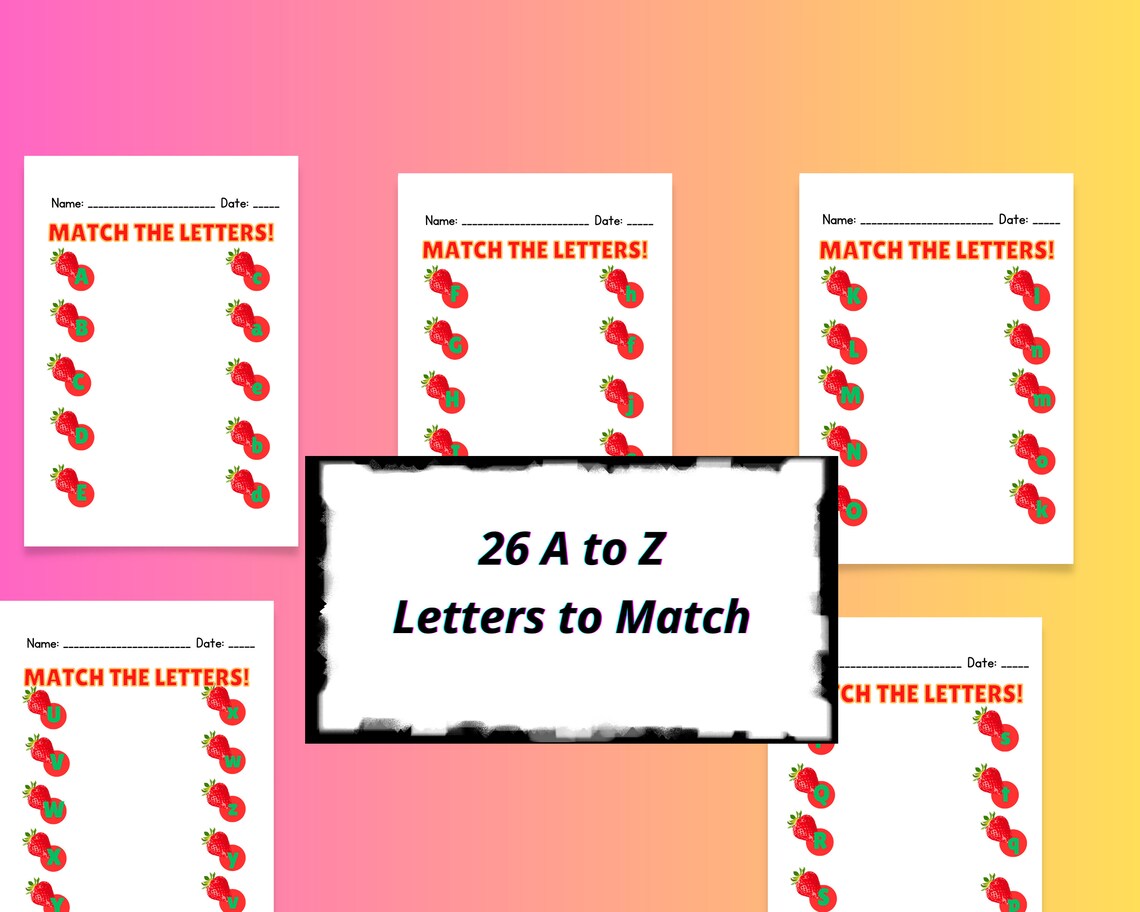 Match the Letters Worksheet- ABC Matching Worksheet- Alphabets Learning ...