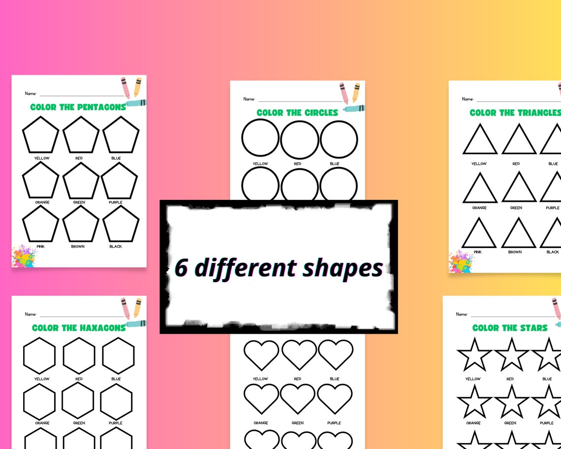 Color the Shapes Worksheet- Color the Squares- Color the Triangles ...