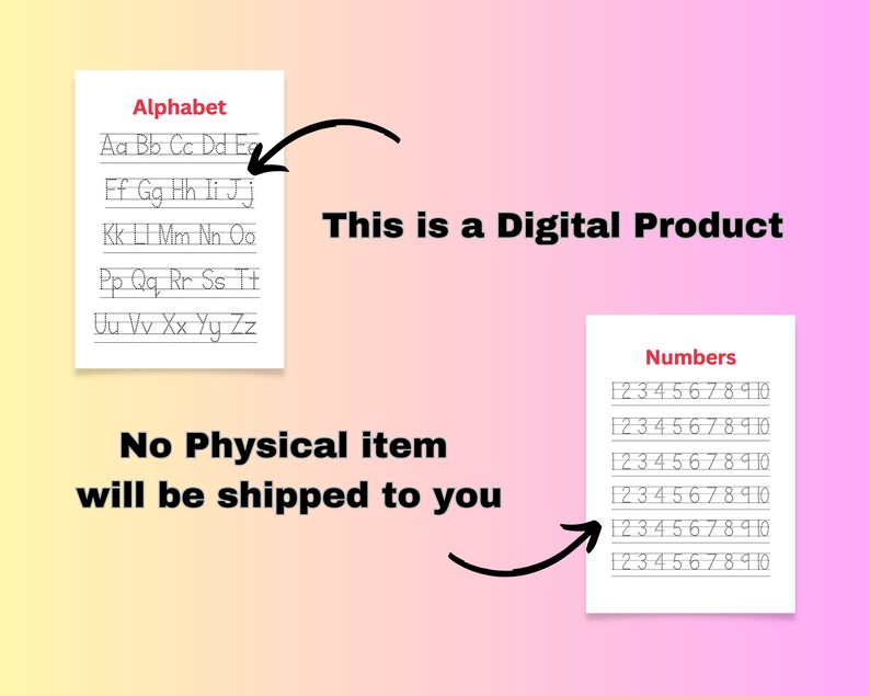 Alphabet & Numbers Worksheet, Number Tracing, Handwriting Practice ...