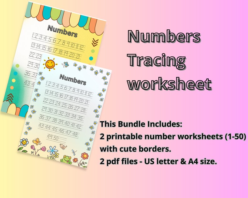 Number Tracing Printable Worksheet, 123 Tracing Sheet, Pre-school/early ...