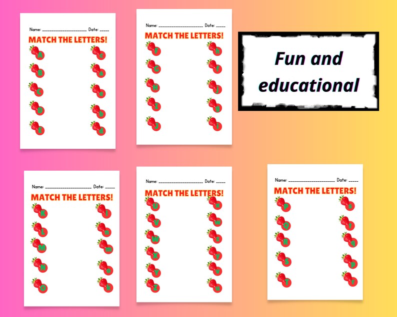 Match the Letters Worksheet- ABC Matching Worksheet- Alphabets Learning ...