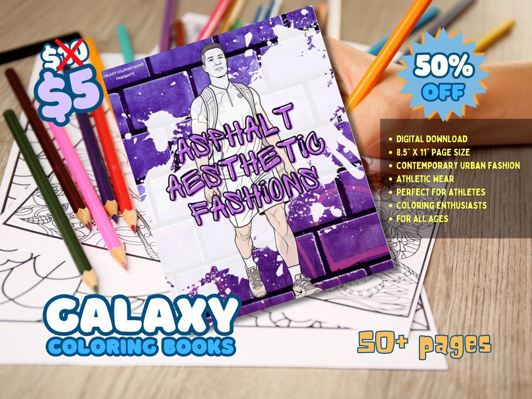 Urban Streetwear Coloring Book Asphalt Aesthetic Fashions 50 Pages ...