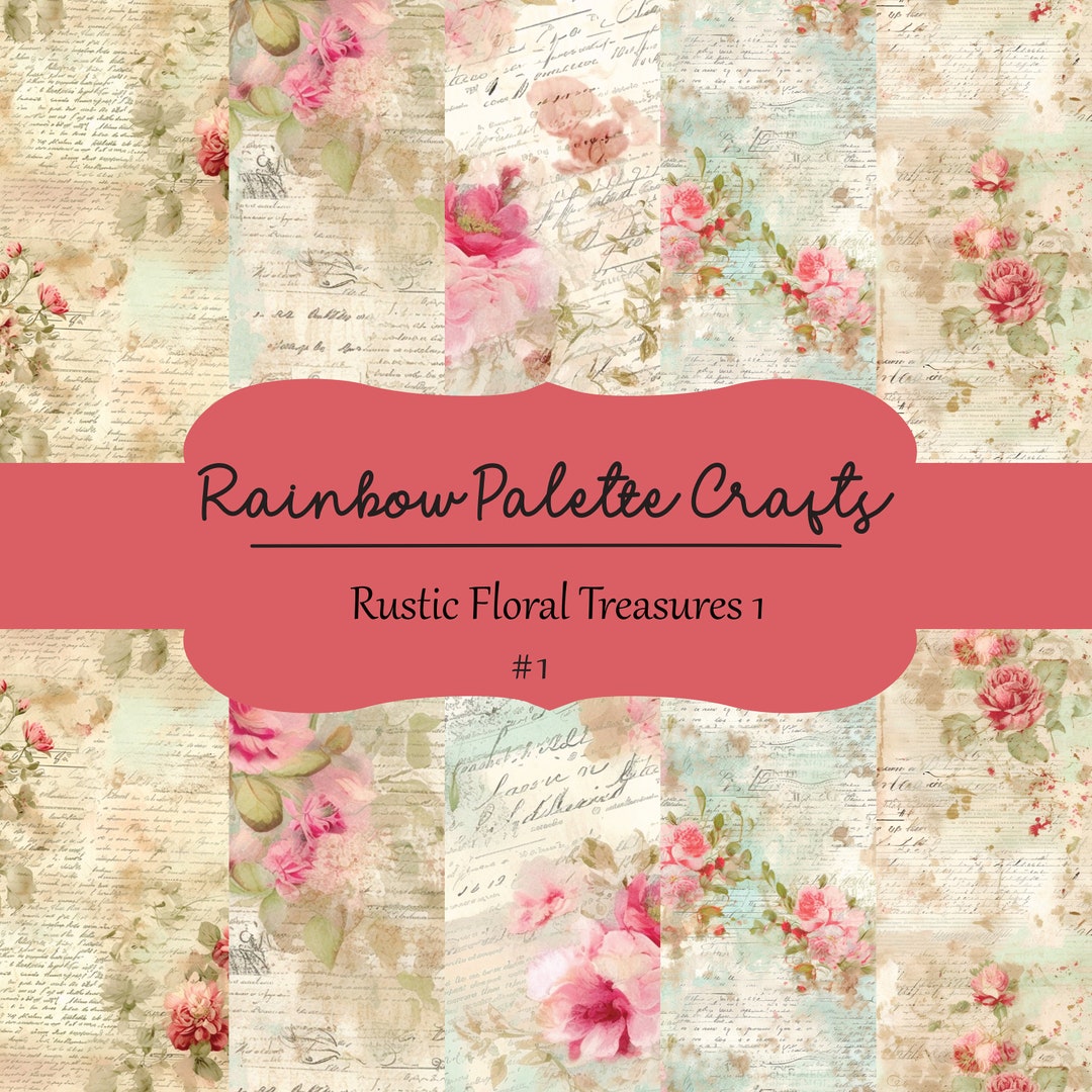 Vintage Floral Pattern Paper PNG - Brown, Tan, Light Blue & Pink ...