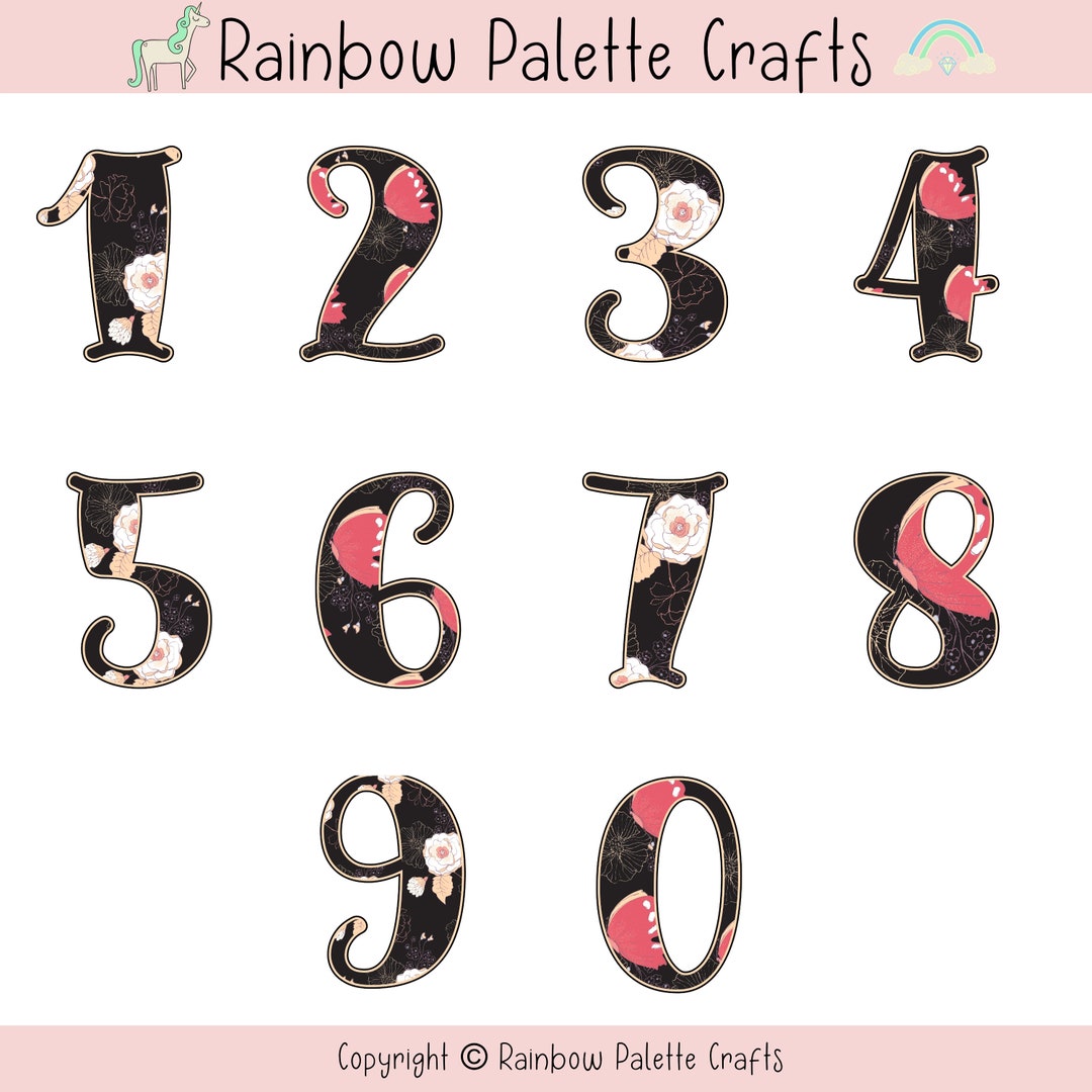 Butterfly Numbers PNG Collection for DIY and Commercial Projects-pink ...