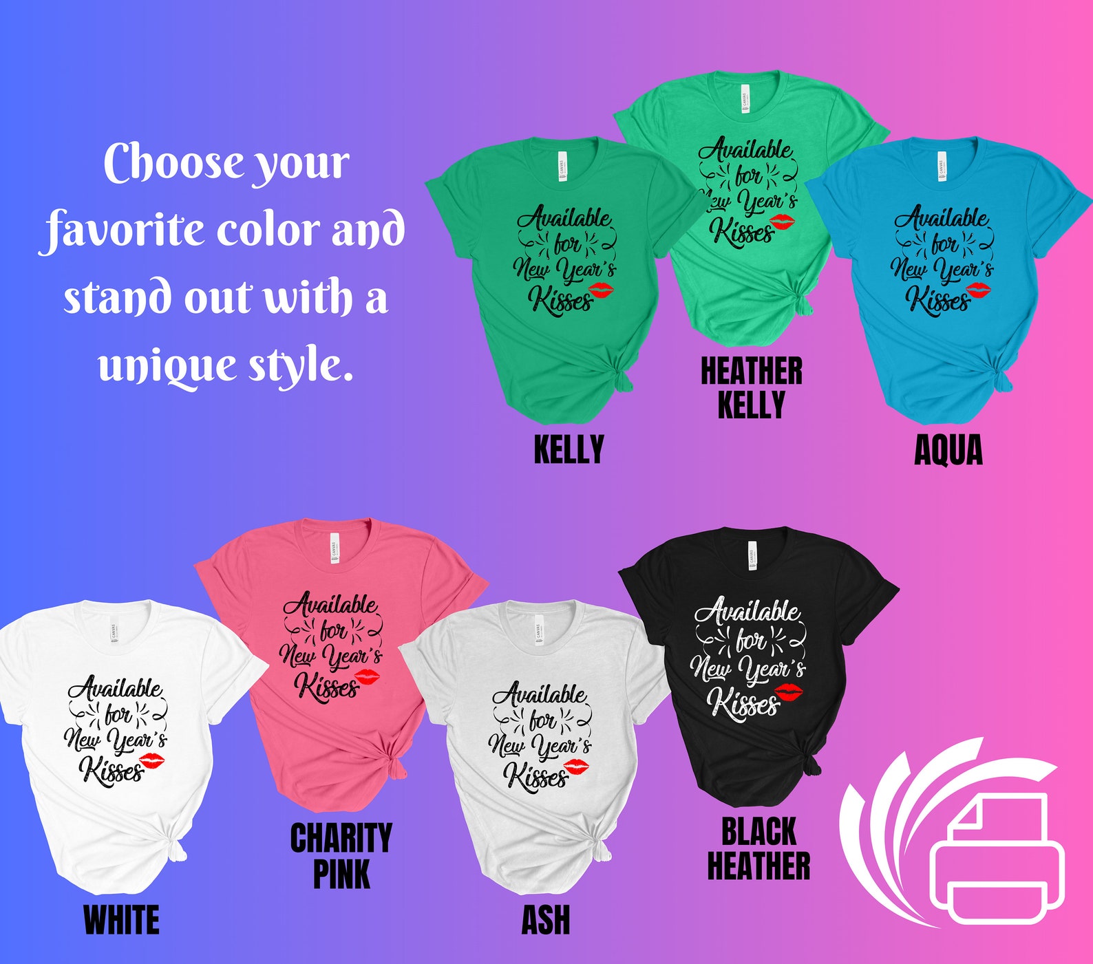 Funny T-shirt available for New Year's Kisses, Funny T-shirt, 2024 New ...