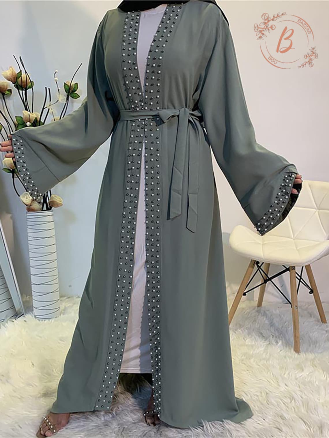 Ramdan Muslim Abaya for Women Abaya Dress, Satin Open Abaya, Muslim ...