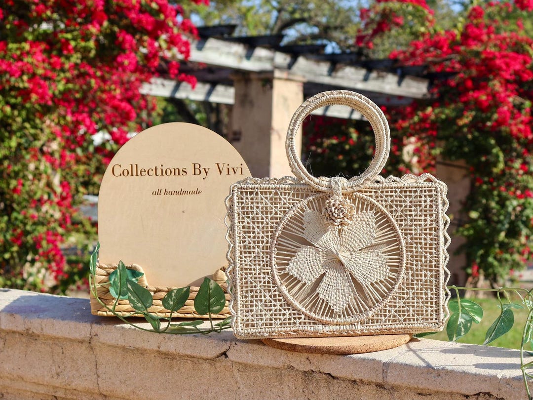 Handwoven Flora & Thread Rectangular Top Handle Bag - Etsy