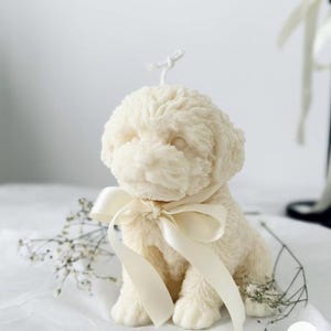 Teddy Dog Candle, Puppy Candle, Cute Bichon Candle, Puppy Candle, Pet ...