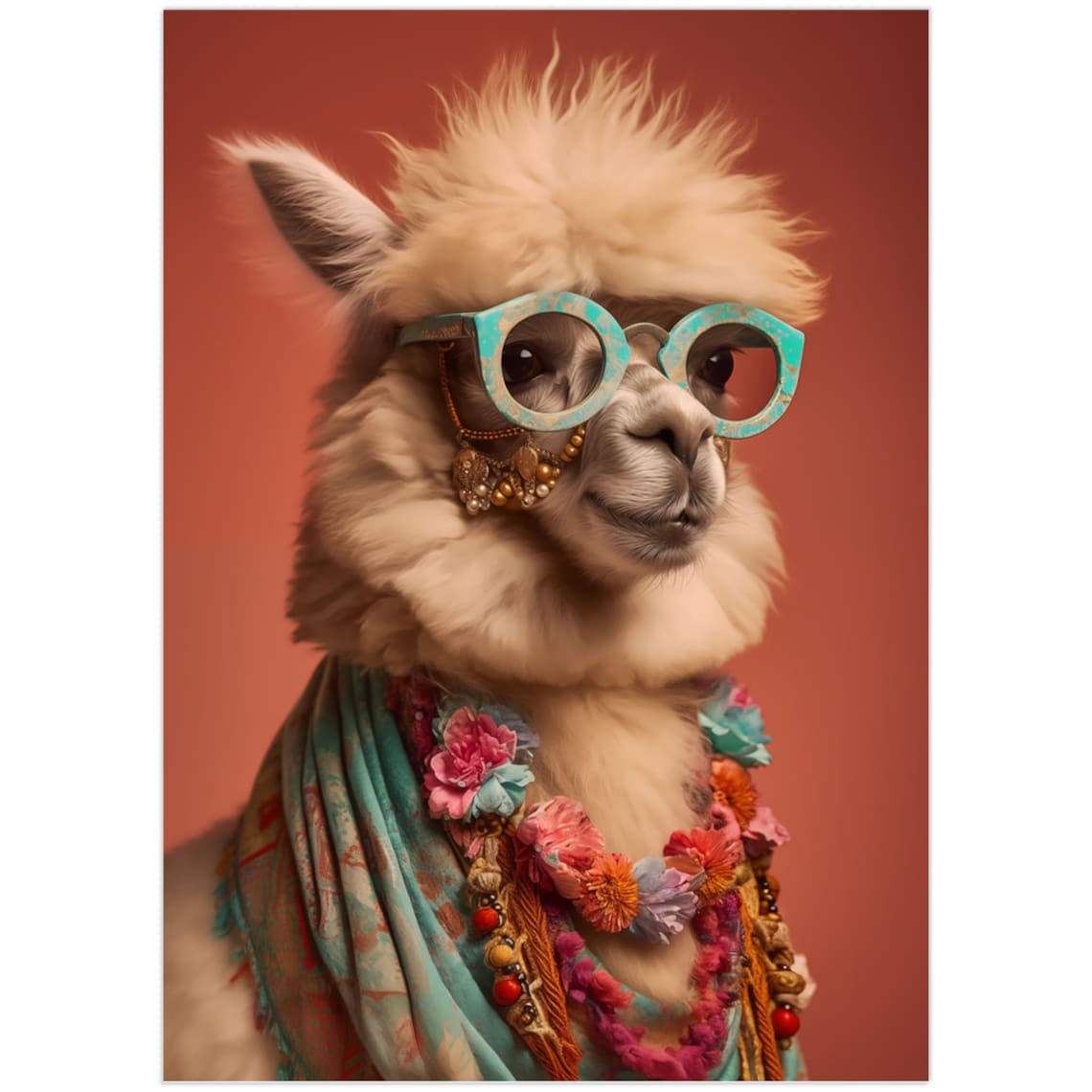 Alpaca Wearing Glasses Art Print (no Frame) - Etsy