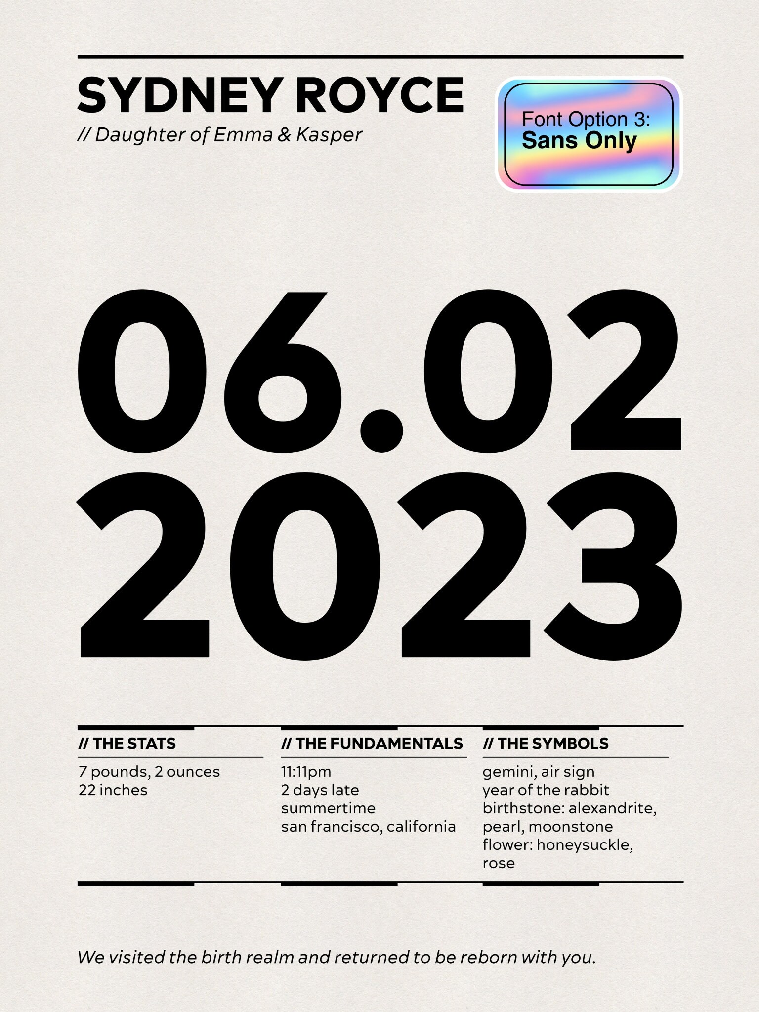 Modern Baby Birth Poster • PRINTABLE • Birth Info Poster • Birth Stat ...