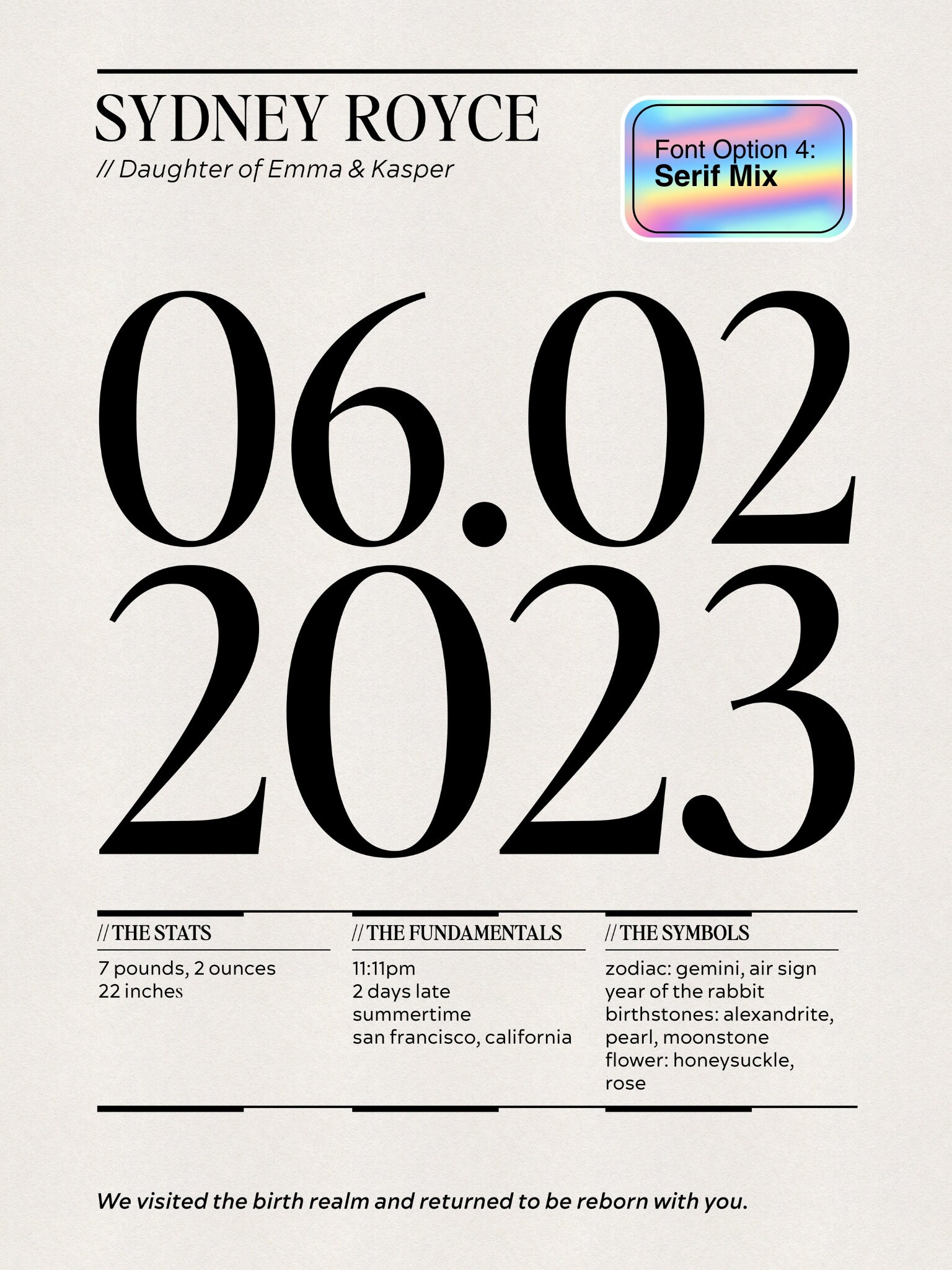 Modern Baby Birth Poster • PRINTABLE • Birth Info Poster • Birth Stat ...