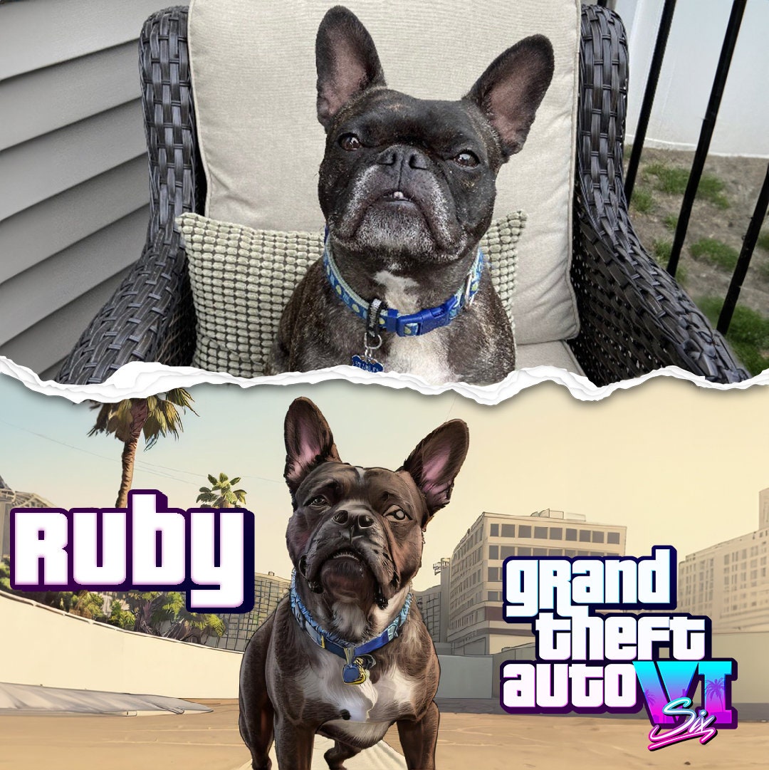 Custom Pet Portrait GTA Style, Digital Pet Illustration & Print, Gta ...