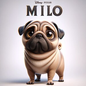 Custom Pixar Pet Poster, Custom Animated Pet Caricature, Pixar-inspired ...