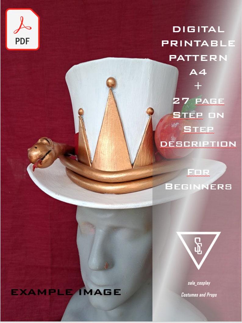 Lucifer Top Hat - Digital Pattern for EVA Foam, Digitales Schnittmuster ...