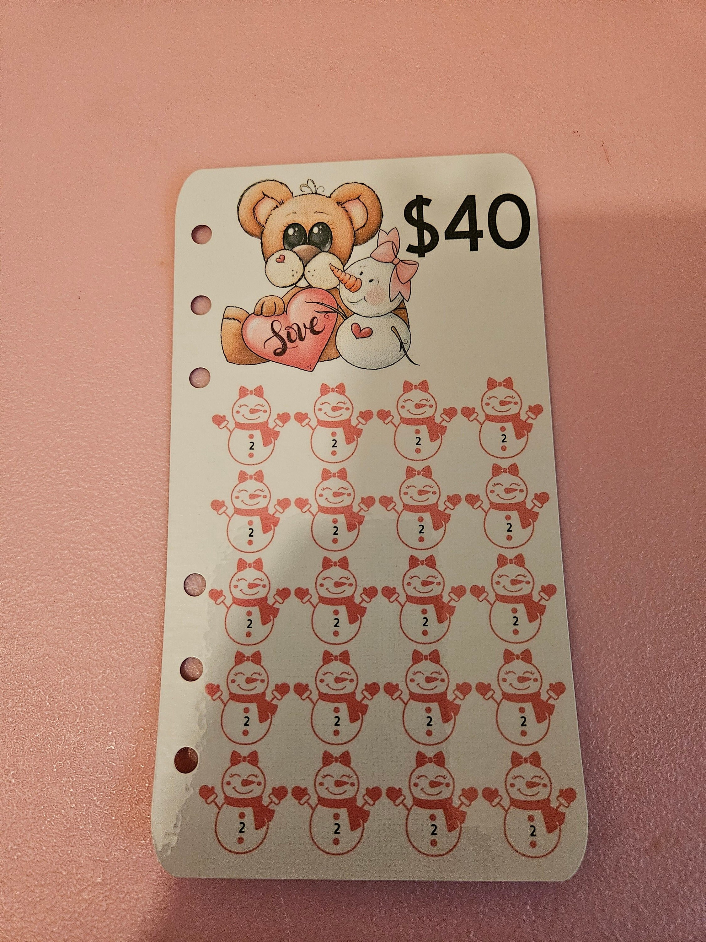 Kids Toddler Children's Savings Challenge Card laminated Optional ...