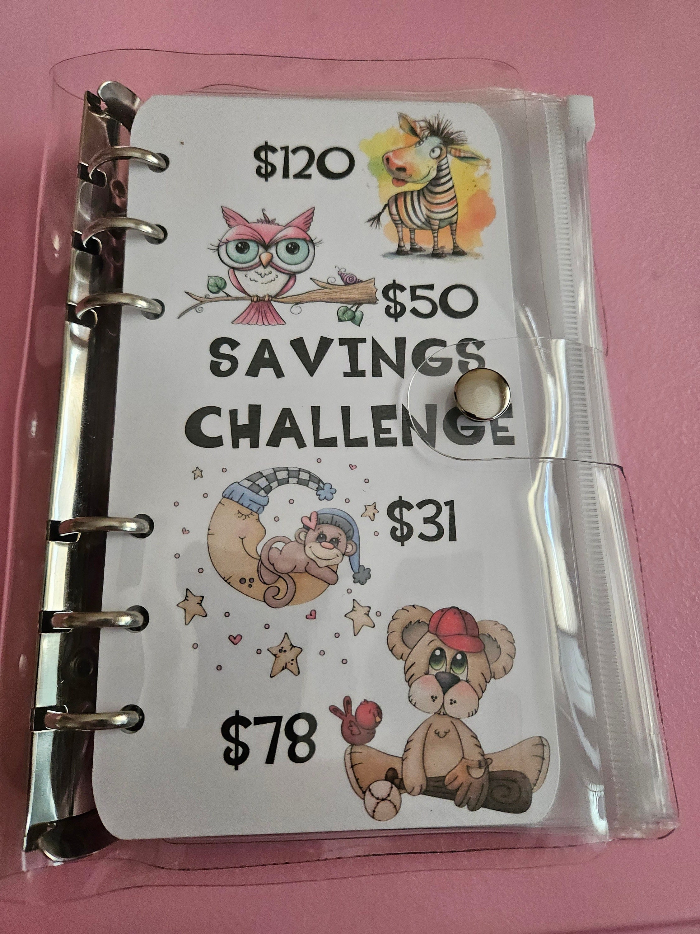 Kids Savings Challenge Binder laminated Easy Savings Challenge Monkey ...