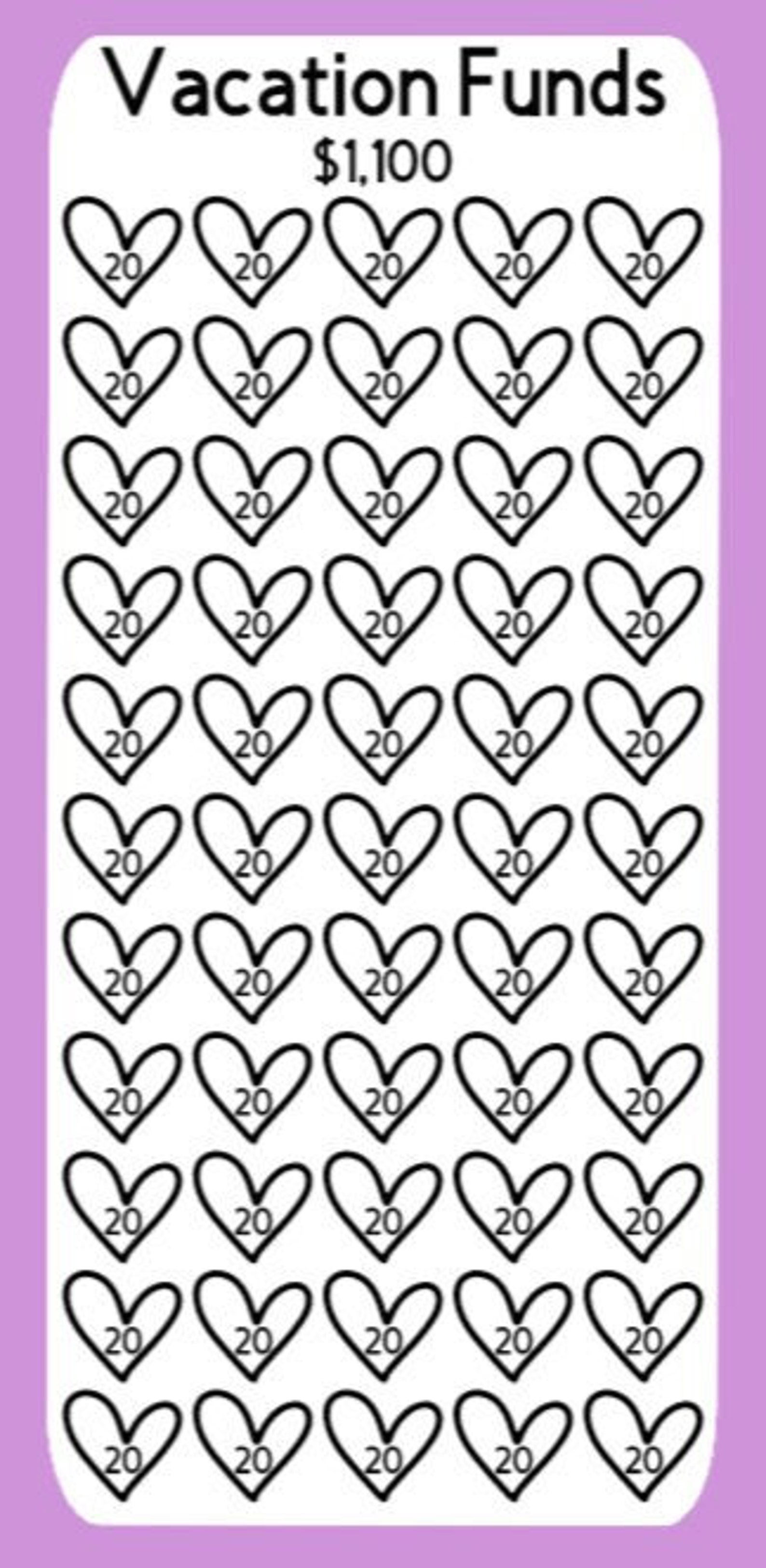 Savings Challenge Card (laminated)- Vacation Funds - Travel Savings ...