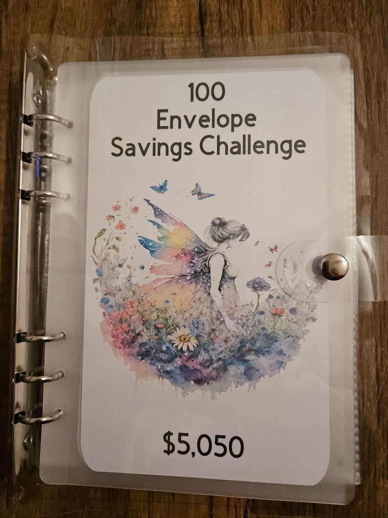 100 Envelope Savings Challenge Binder Angels Fairies - Etsy