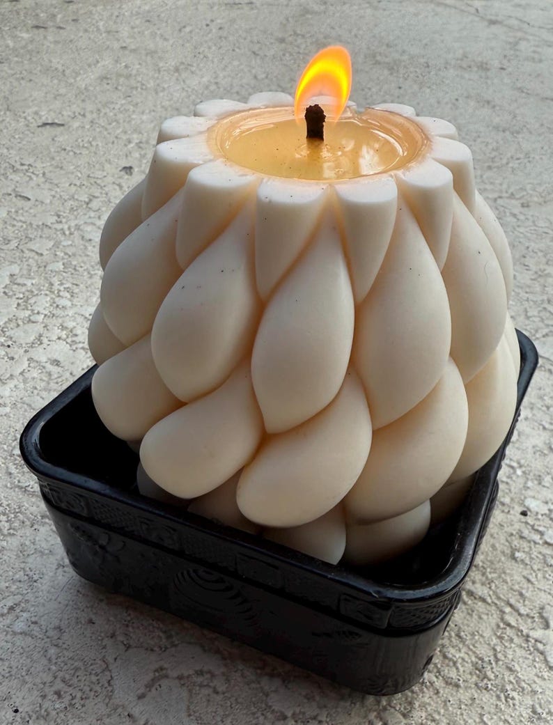 Huge Knot Vanilla Candle/ Big Interwoven Knit Pillar Candles/huge Cozy ...