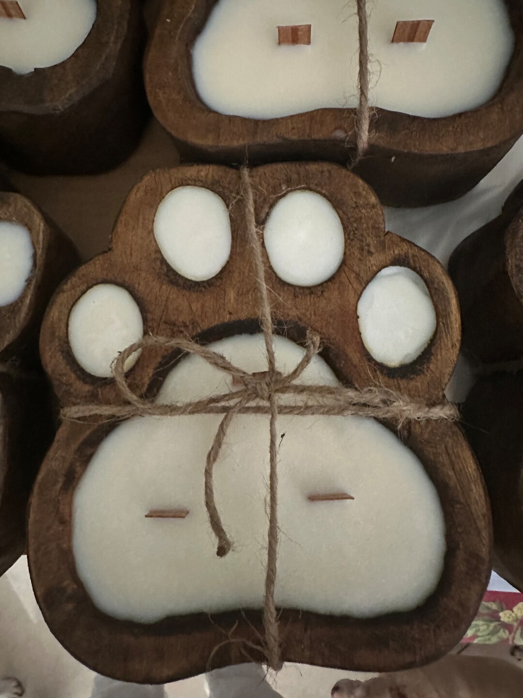 Mini Paw Print Dough Bowl Candle in Velvety Vanilla Soy Wax - Animal ...