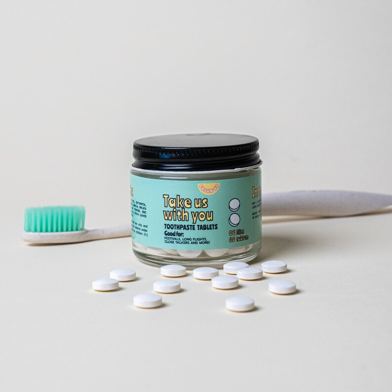 Travel Oral Care Kit: Toothpaste Tablets, Plant-based Toothbrush ...