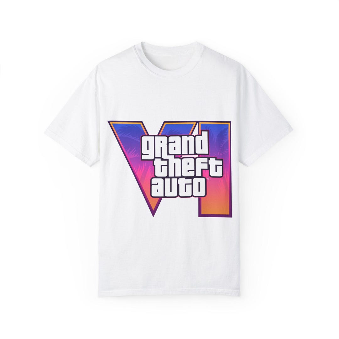 GTA 6 T-shirt - Grand Theft Auto VI Graphic Tee, Gamer Shirt, Video ...