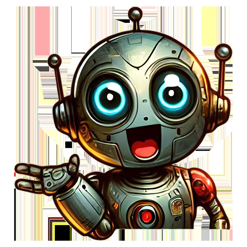 Cute Robotic Stickers in 4K High Quality - Adorable Tech-themed Decals ...