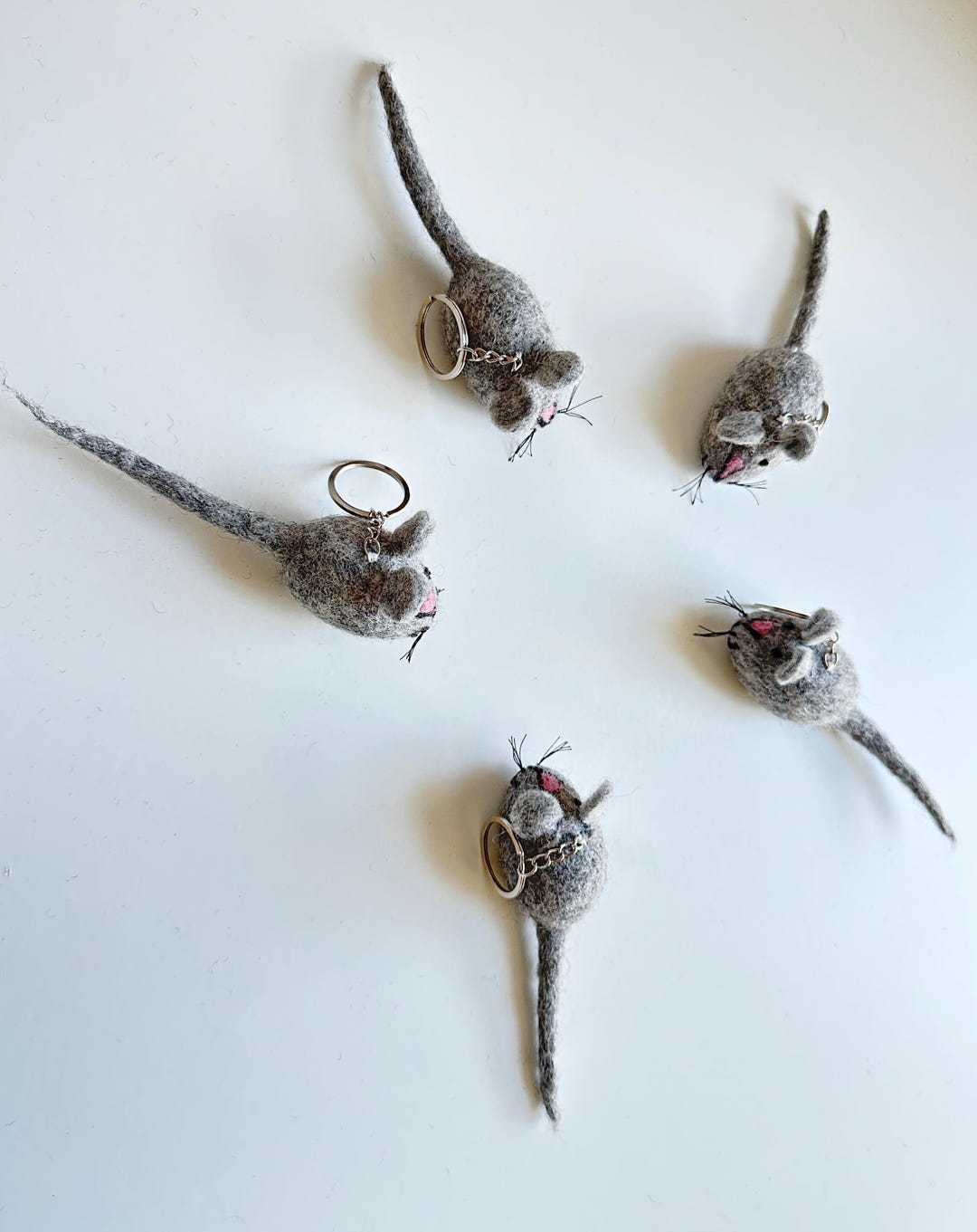 Handmade Felt Mouse Keychain: Fair Trade Wool Ornament - Etsy