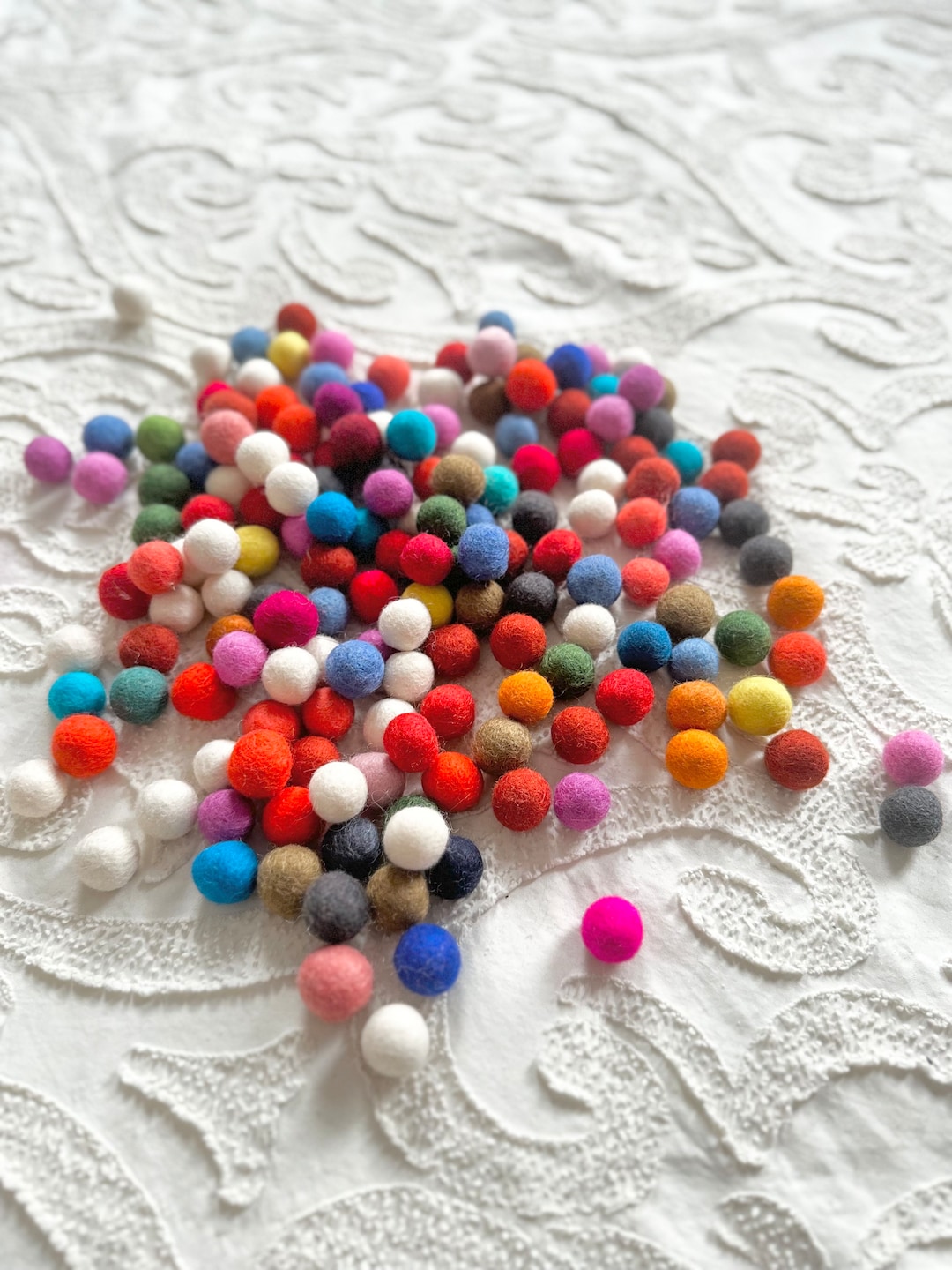 Multi-colored Wool Felt Balls: 2cm DIY Craft Pom Poms - Etsy