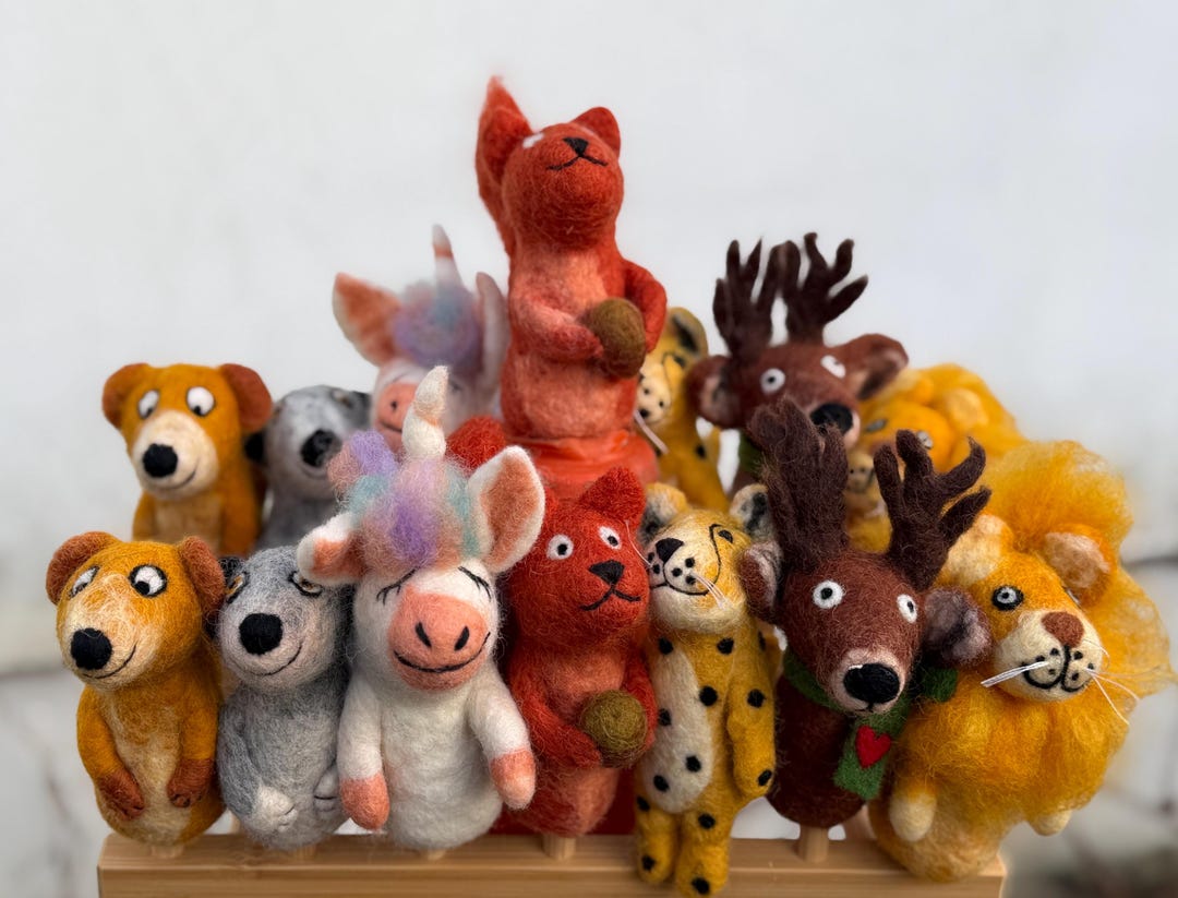 Handmade Wool Felt Animal Finger Puppets | Storytelling Toys - Etsy