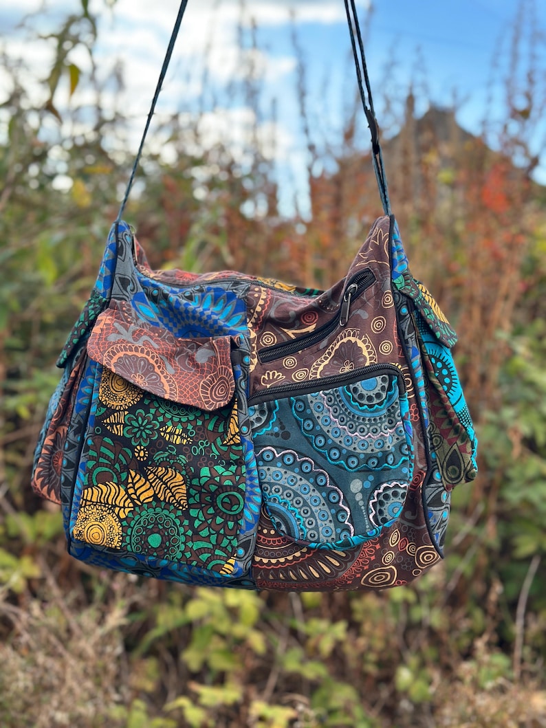 Boho Embroidered Cotton Crossbody Bag: Handmade Himalayan Messenger - Etsy