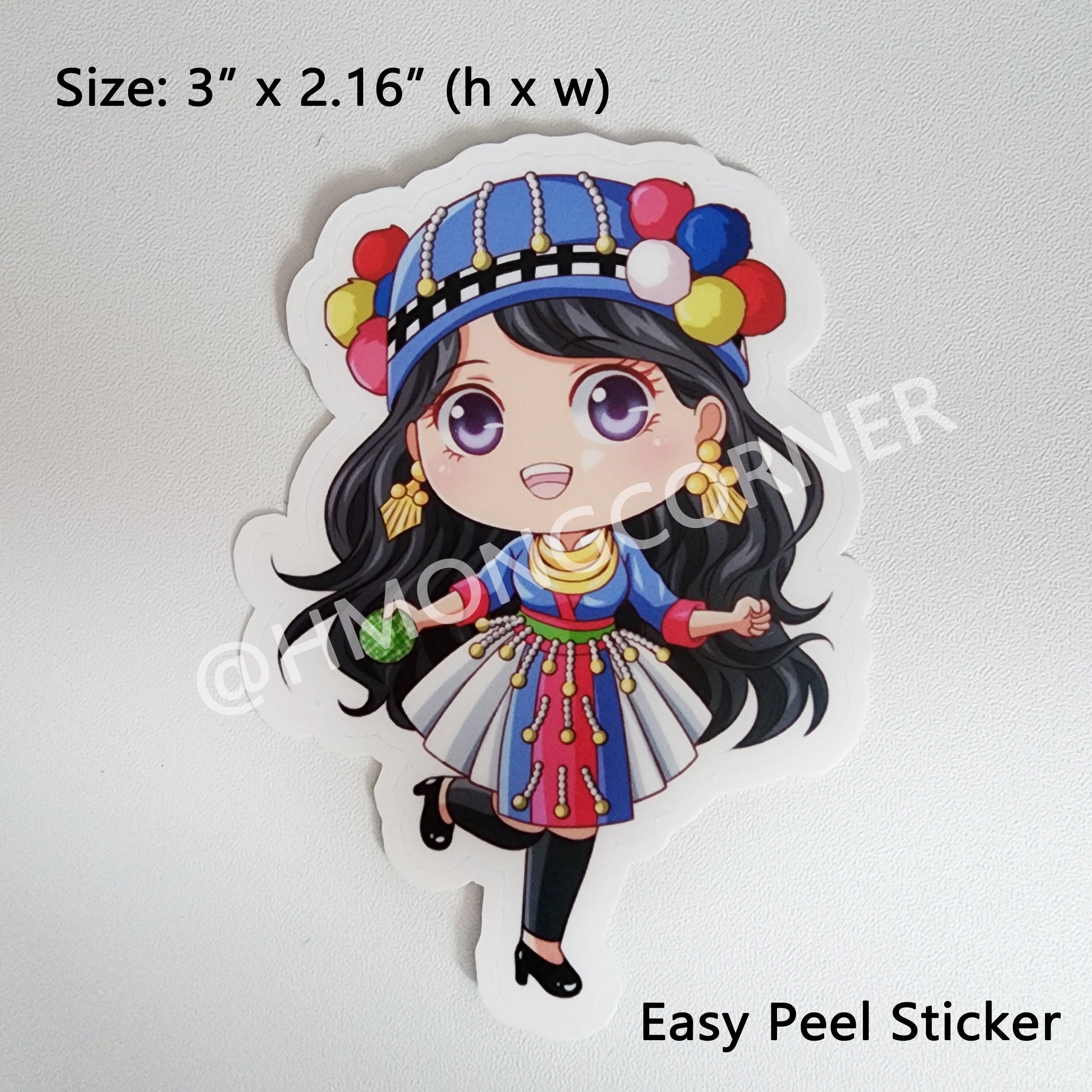 Girl Sticker Hmong Sticker Chibi Sticker Hmoob Hmong - Etsy