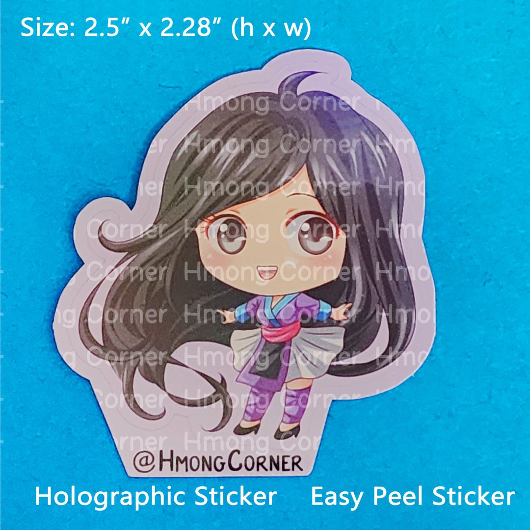 Girl Sticker | Hmong Sticker | Chibi Sticker | Hmoob | Friends | Family ...