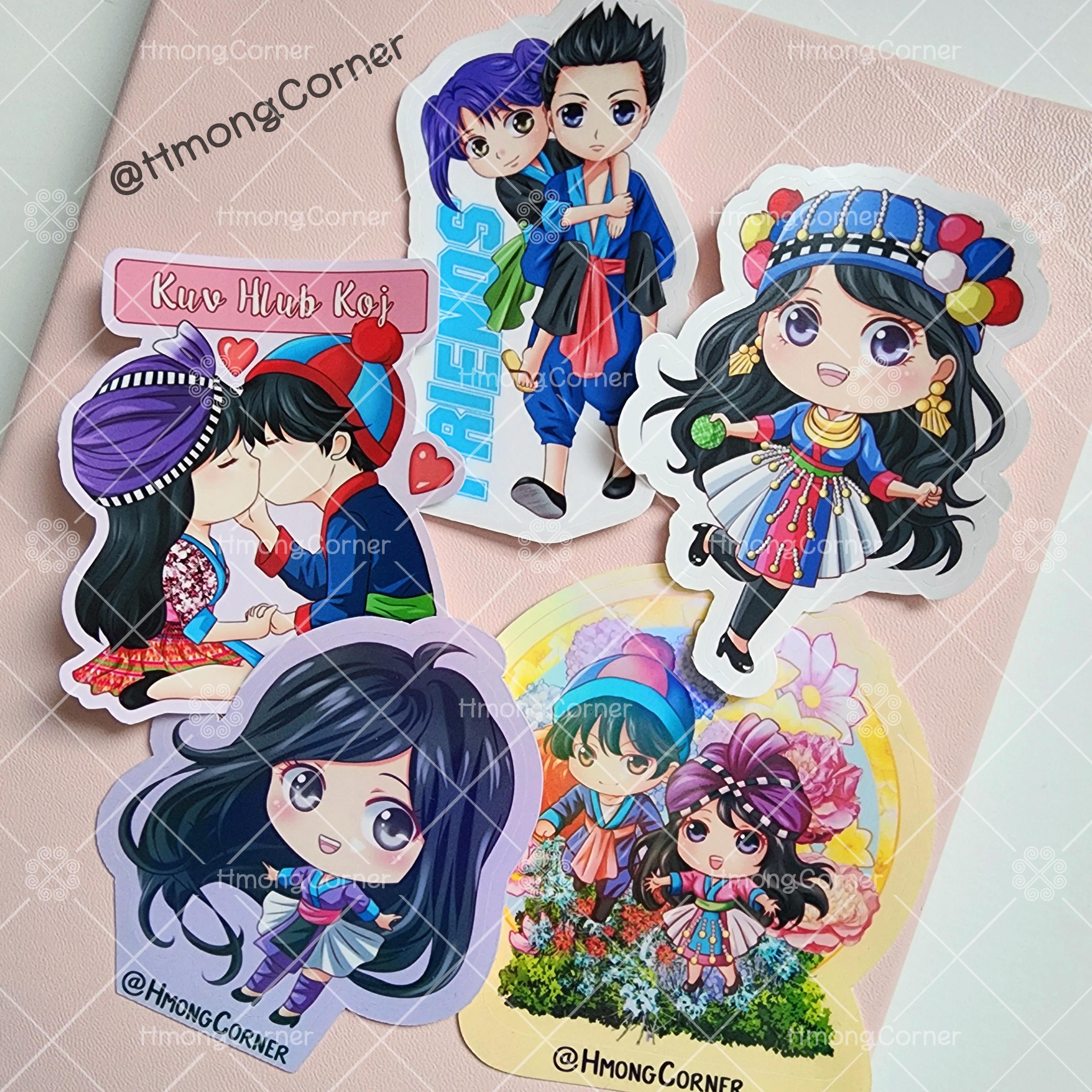 Girl Sticker Hmong Sticker Chibi Sticker Hmong New Year Hmong Dance ...