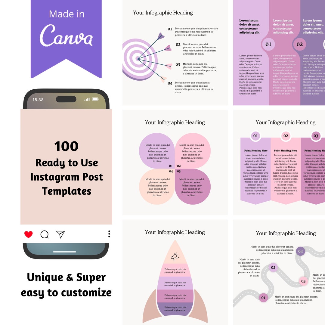 100 Canva Templates Bundle, Canva Social Media Template for Business ...