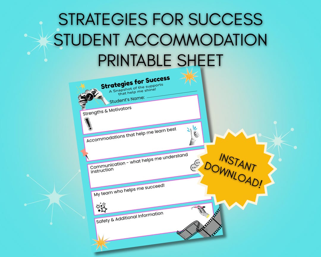 Student Success Strategies Printable Sheet for Teachers (PDF ...