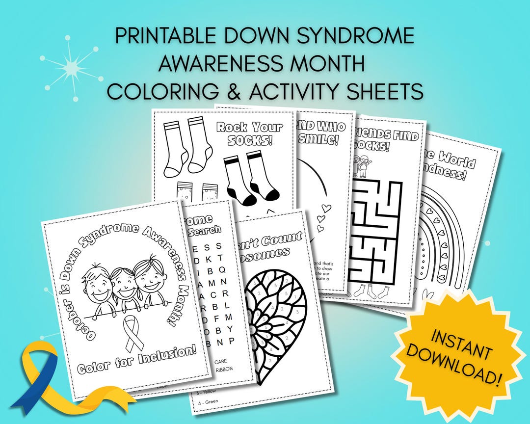Down Syndrome Awareness Month Coloring and Activity Sheets: Printable ...