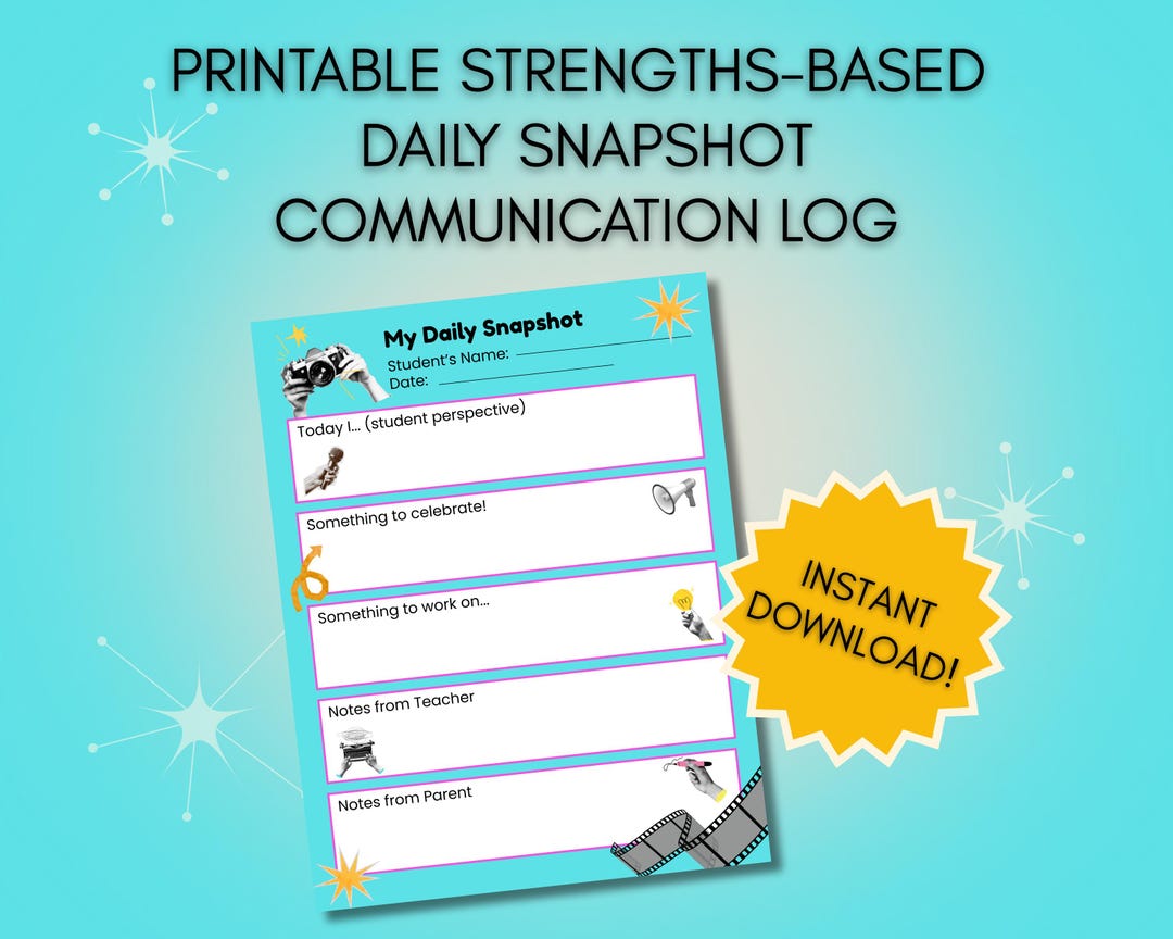 Printable Daily Communication Log: School & Home (PDF) - Etsy