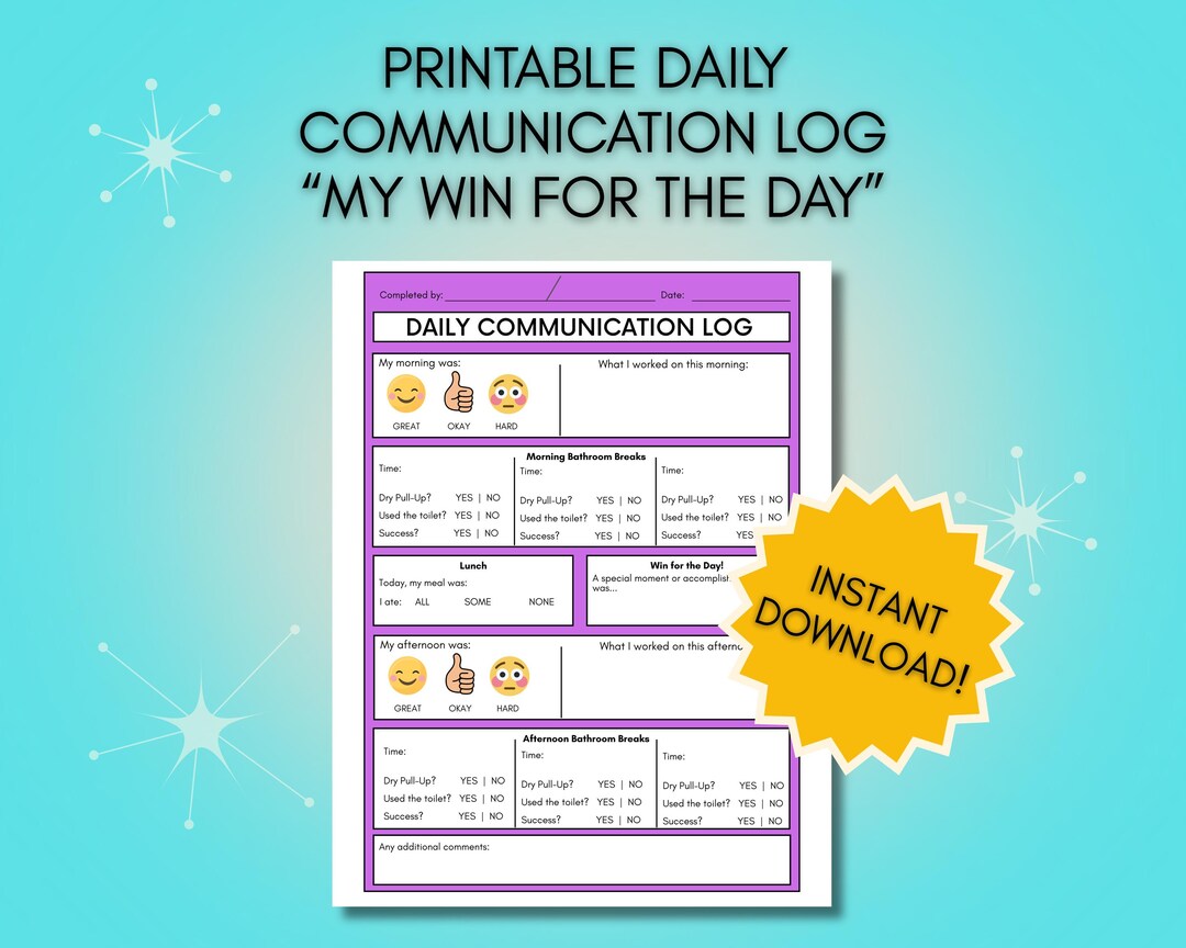 Strengths-based Preschool Daily Communication Log: Daycare, Special ...