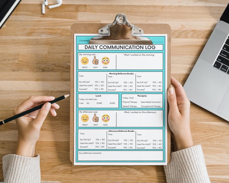 Daily Communication Log: Printable Daily Sheet for Preschool, Daycare ...