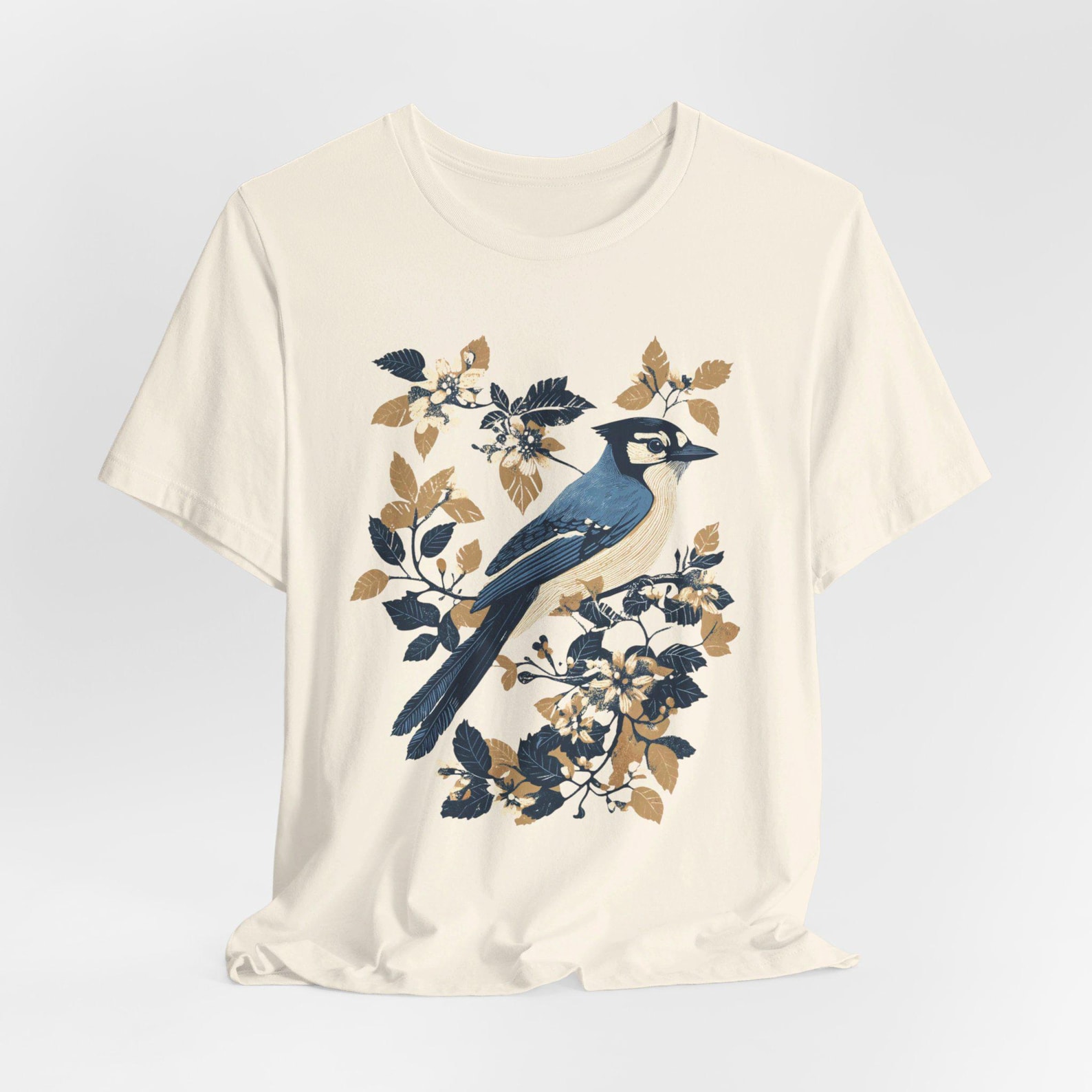 Blue Jay Block Print Unisex Bella & Canvas T Shirt | Bird Watcher Gift ...