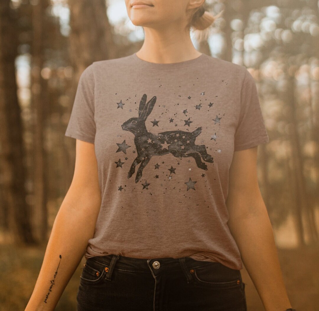 Starry Rabbit T Shirt | Bunny Tee | Animal Lover T-shirt | Bunny Rabbit ...