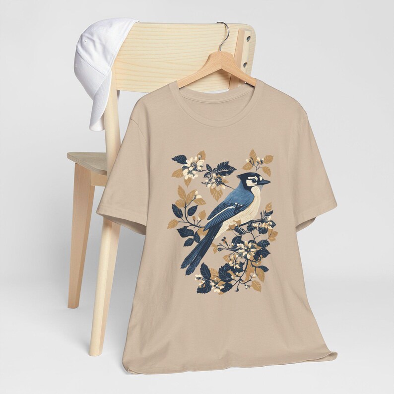 Blue Jay Block Print Unisex Bella & Canvas T Shirt | Bird Watcher Gift ...
