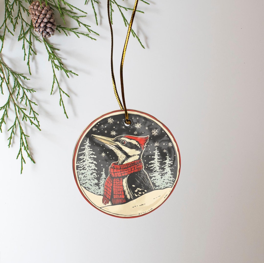 Pileated Woodpecker Ceramic Christmas Ornament, Bird Lover Lover ...