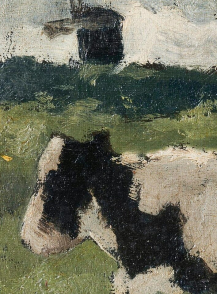 Vintage Cow Painting, Farmhouse Wall Art, Abstract Art, Cottage Core ...