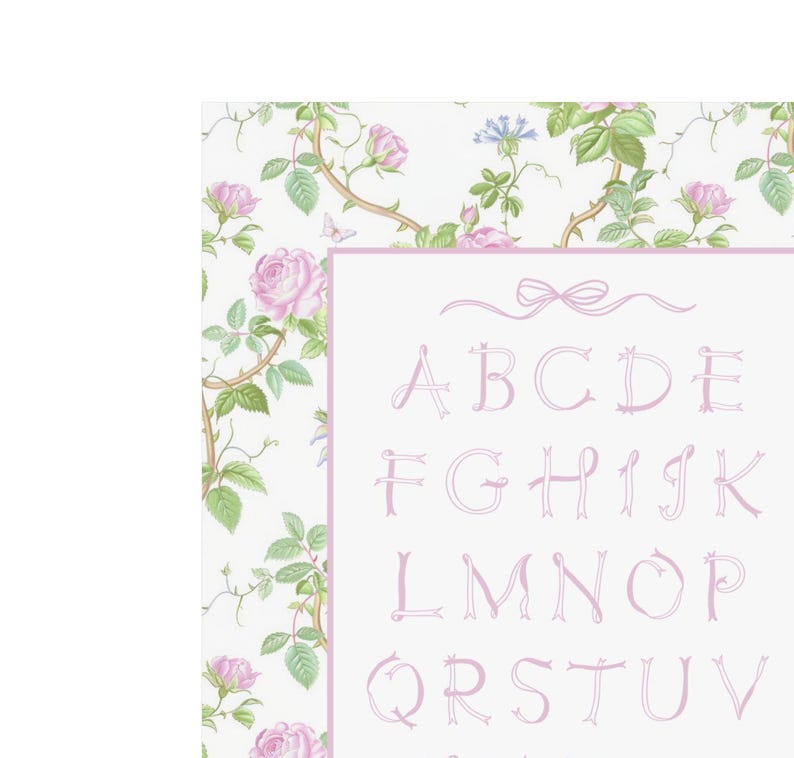 Chinoiserie Nursery Art, Alphabet Wall Art,grand Millennial Girls Room ...