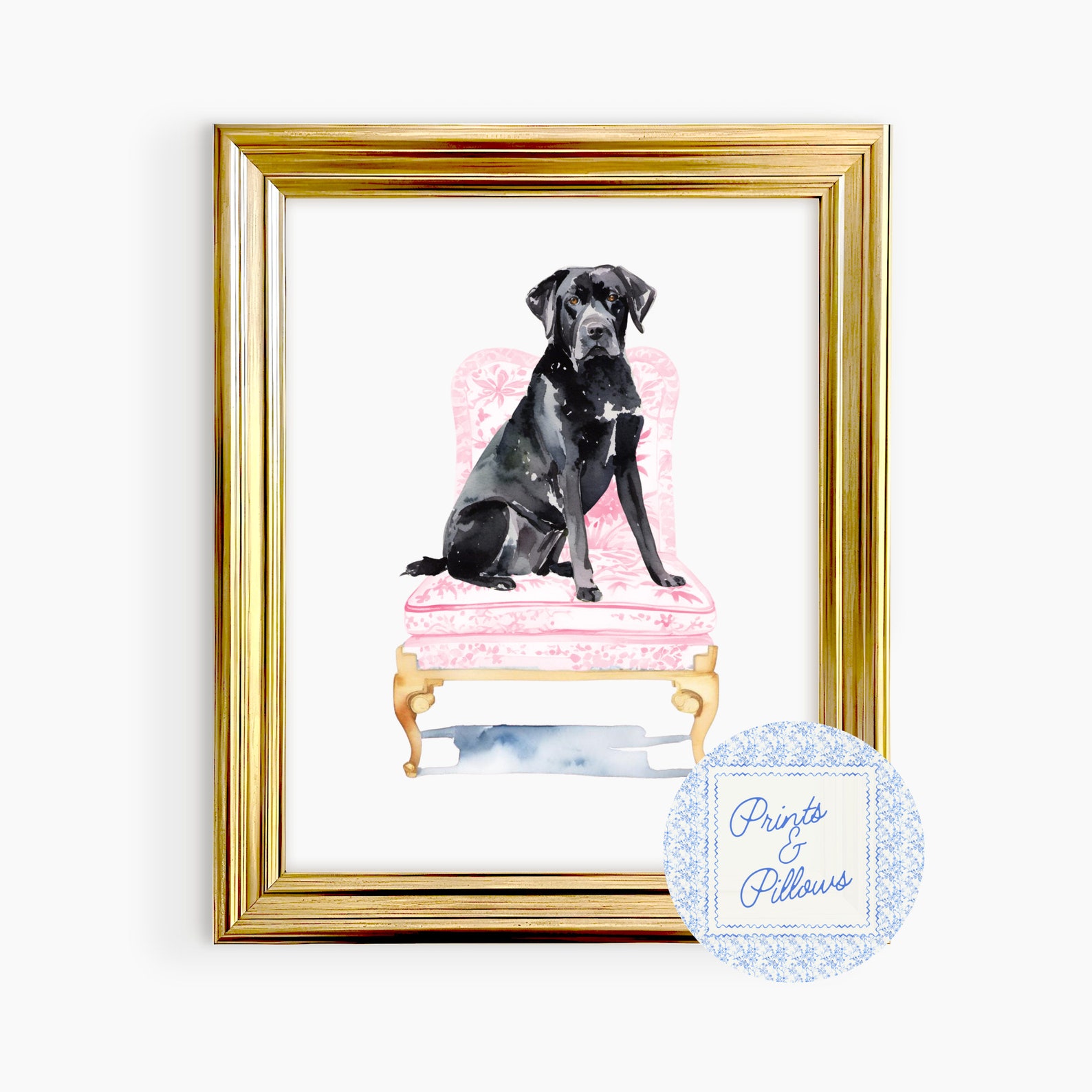 Black Lab Art Print, Chinoiserie Dog, Preppy Dog Prints, Dog Mom Gift ...